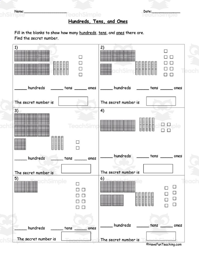 Base Ten Place Value Worksheets - PlaceValueWorksheet.com