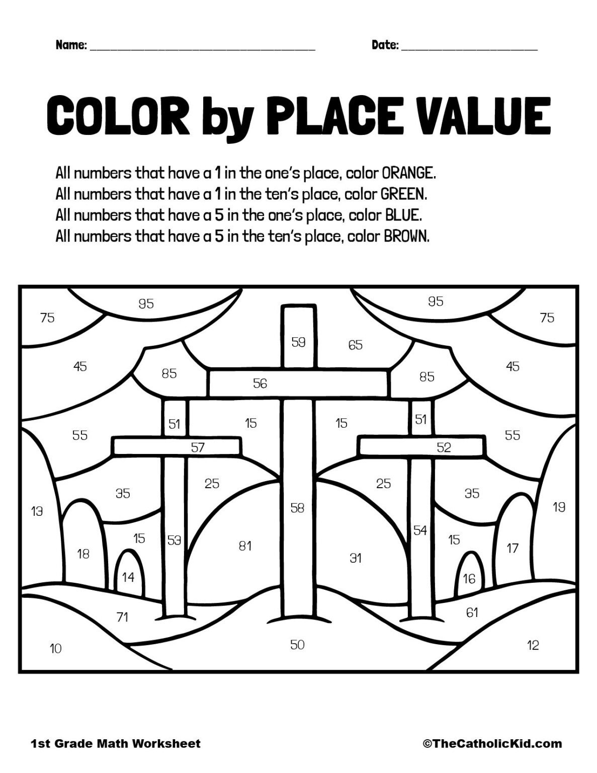 Free Place Value Worksheets Color By Number - PlaceValueWorksheet.com