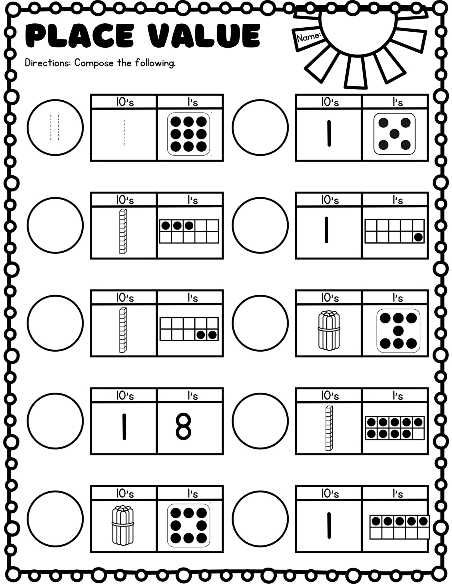 1St Grade Common Core Place Value Worksheets - PlaceValueWorksheet.com