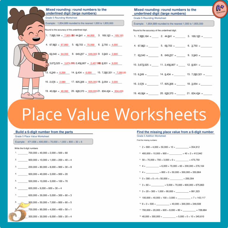 Mixed Place Value Worksheets - PlaceValueWorksheet.com